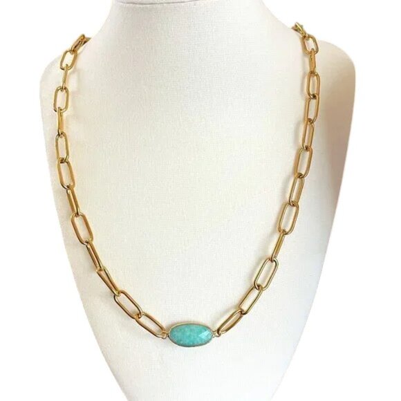 Zara | Jewelry | Zara Natural Stone Pendant Chain Necklace | Poshmark